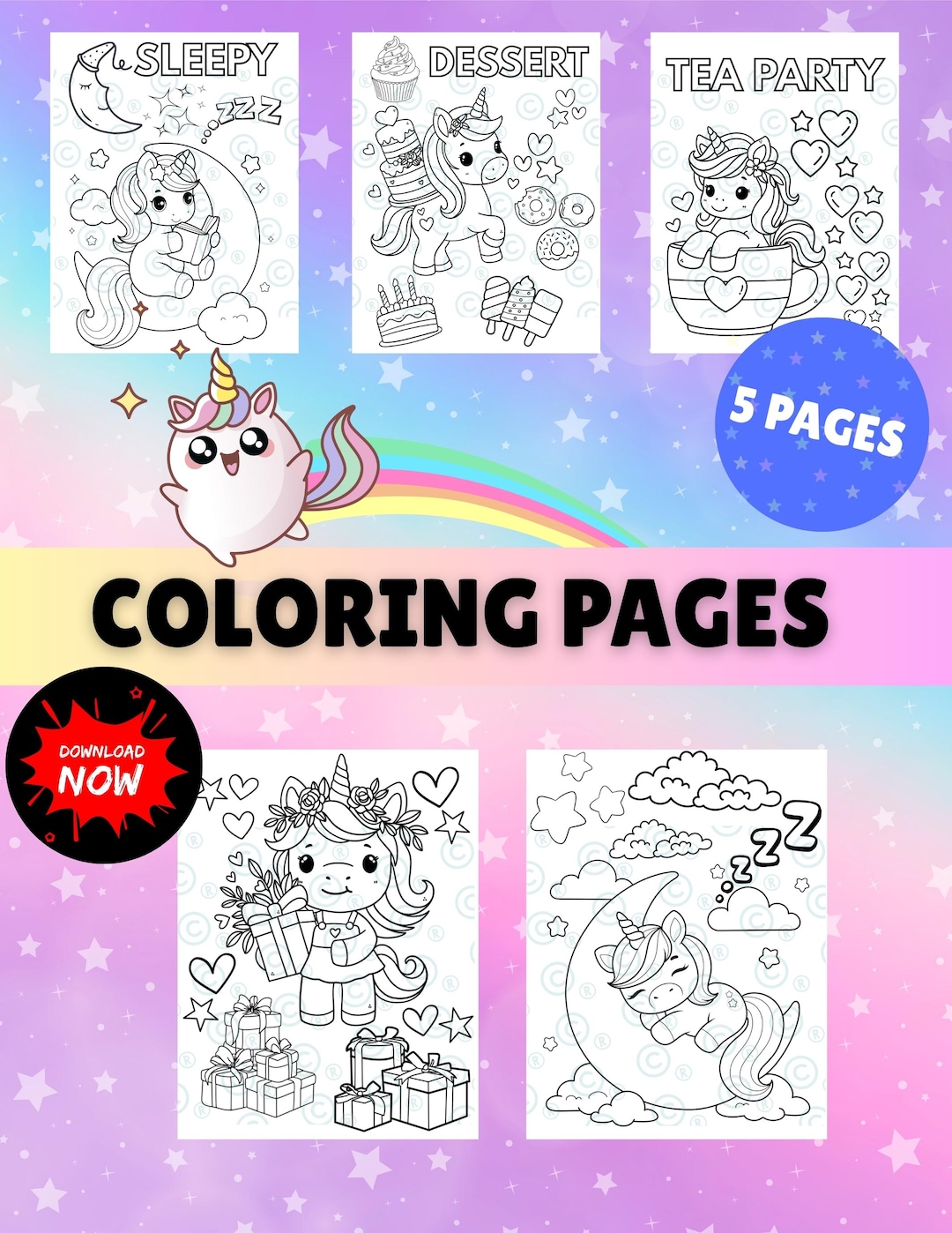 Kids Coloring Pages Printable Bundle Kindergarten Activity Sheets ...