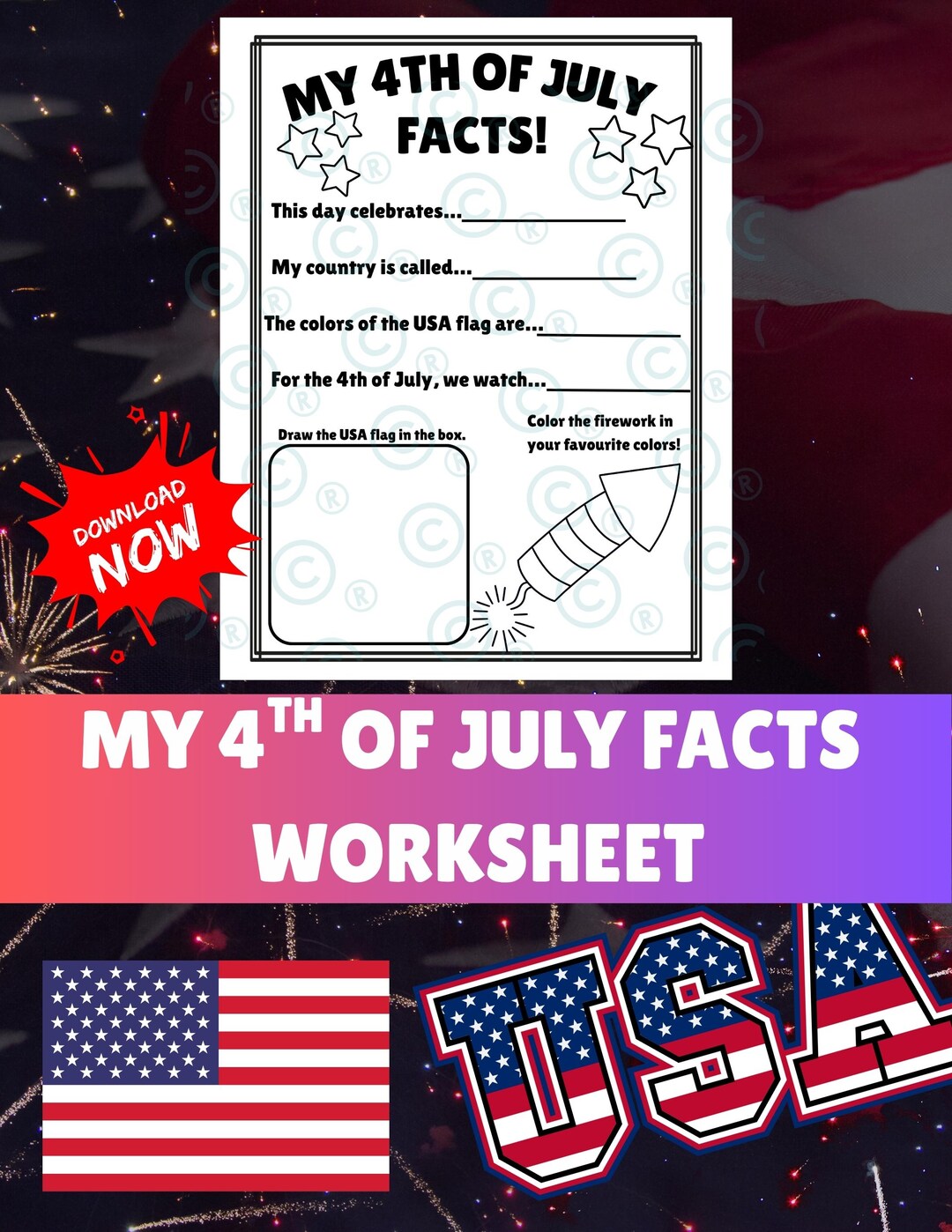4th of July Busy Book Worksheets for Kids Kindergarten Preschool ...