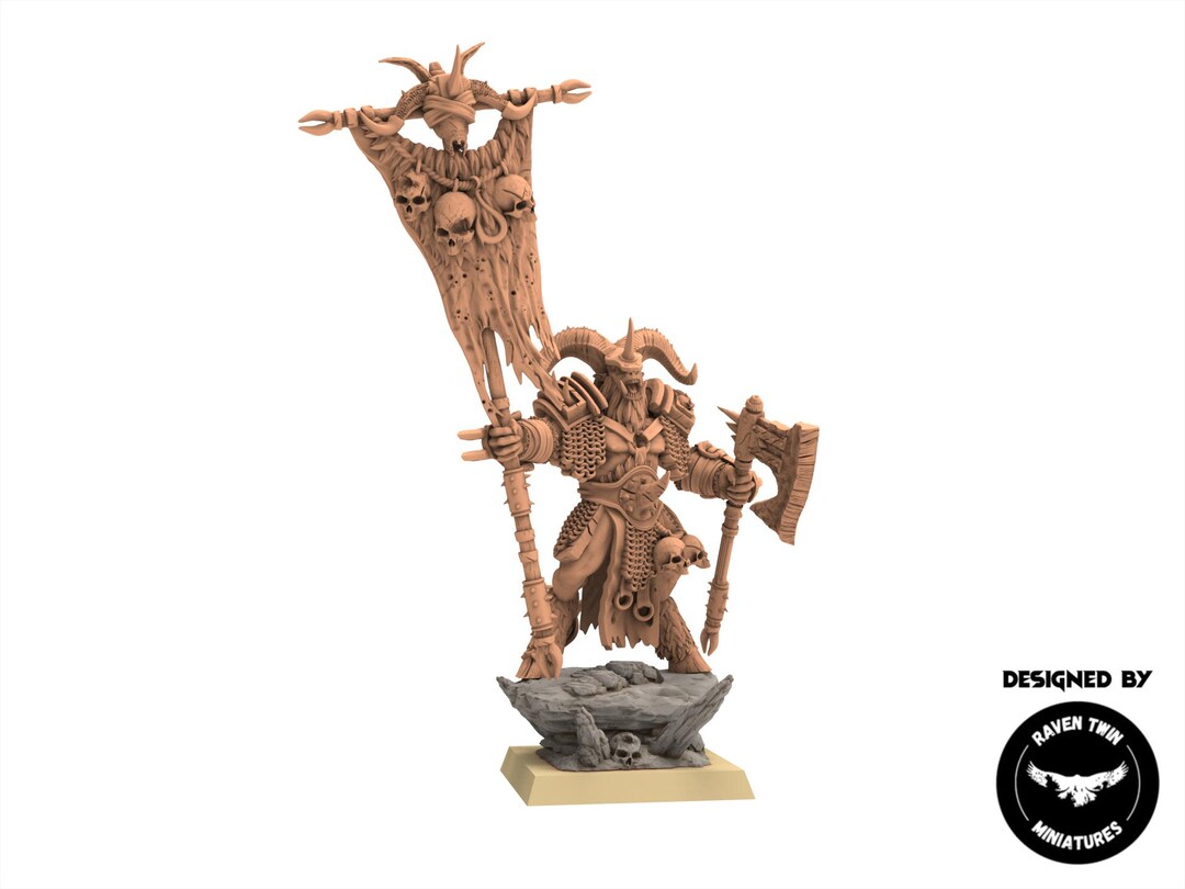 Beastmen - Warlord Beared of the Great Banner - Raven Twins - Etsy