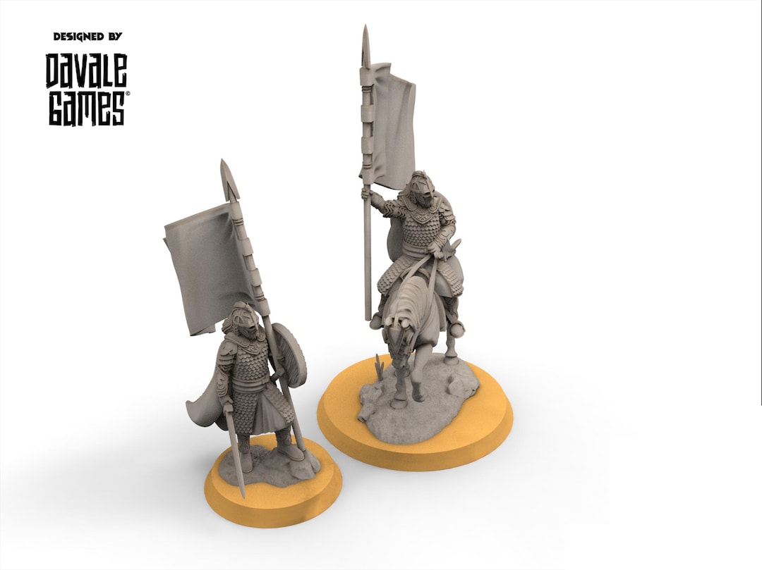 Rohan - Royal Guard With Banner - West Human - Davale Games - Etsy