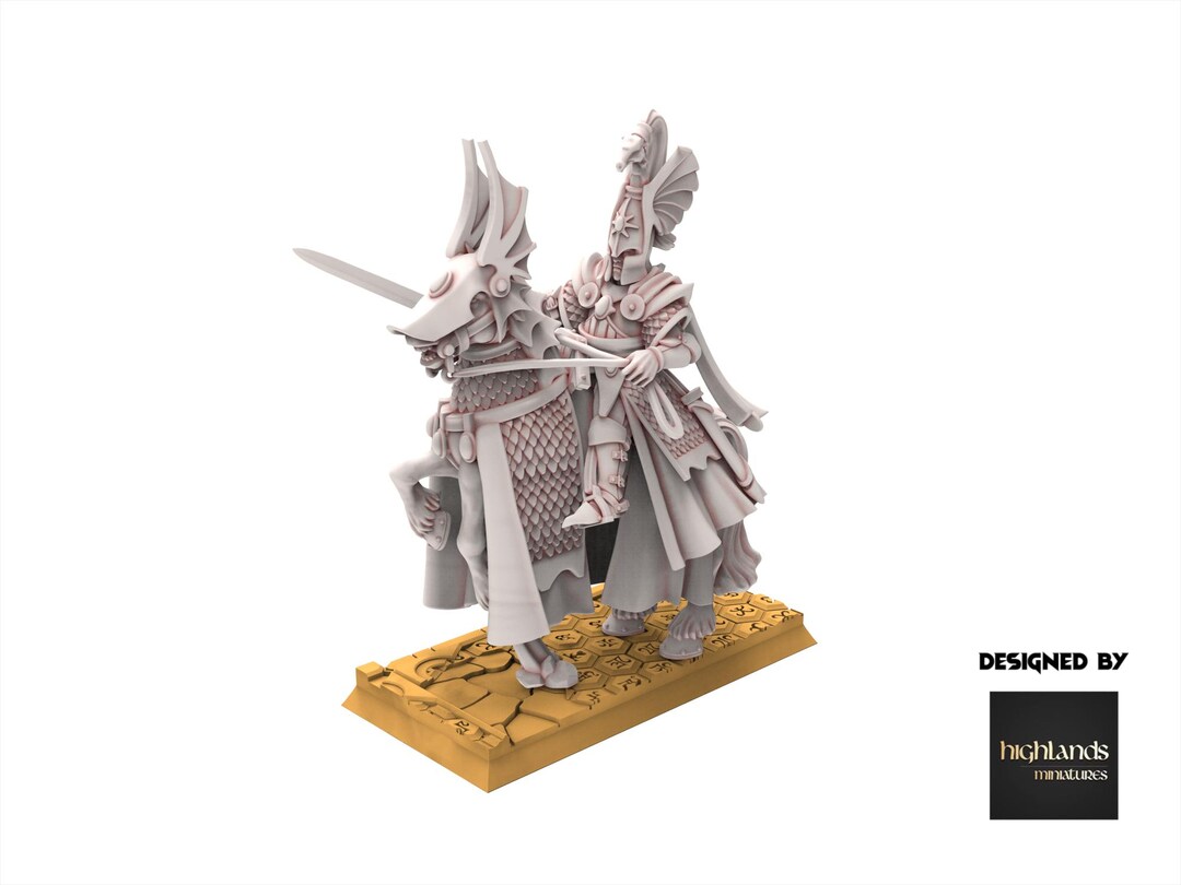 Hight Elf Realm - Mounted Lord - AEGEAN - Highlands Miniatures - Etsy