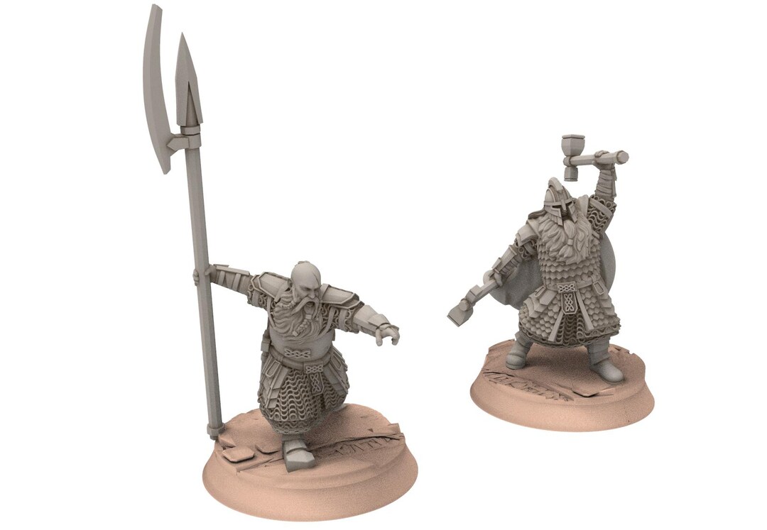 Dwarves - X2 Kalak Captains - Kalak Dwarves - Davale Games - Etsy