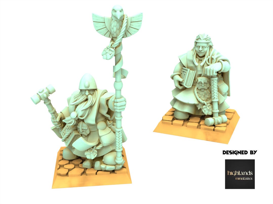 Dwarves - Rune Priests - Sons of Ymir - Highlands Miniatures - Etsy