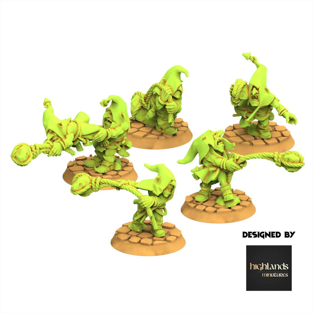 Orc & Goblin - X5 Swamp Goblins Stonethrowers - Goblin Tribes ...