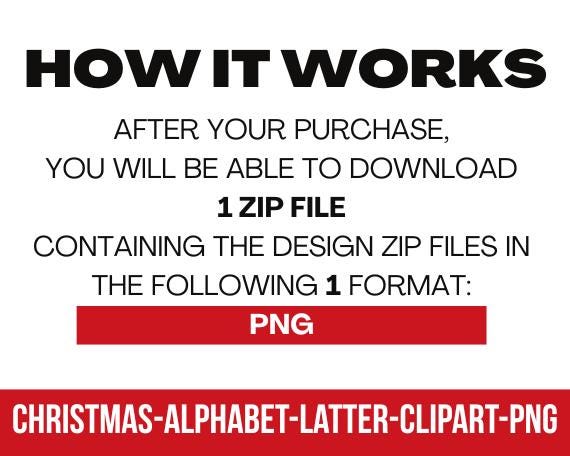 Christmas Alphabet Clipart PNG | Festive Holiday Letters (digital ...