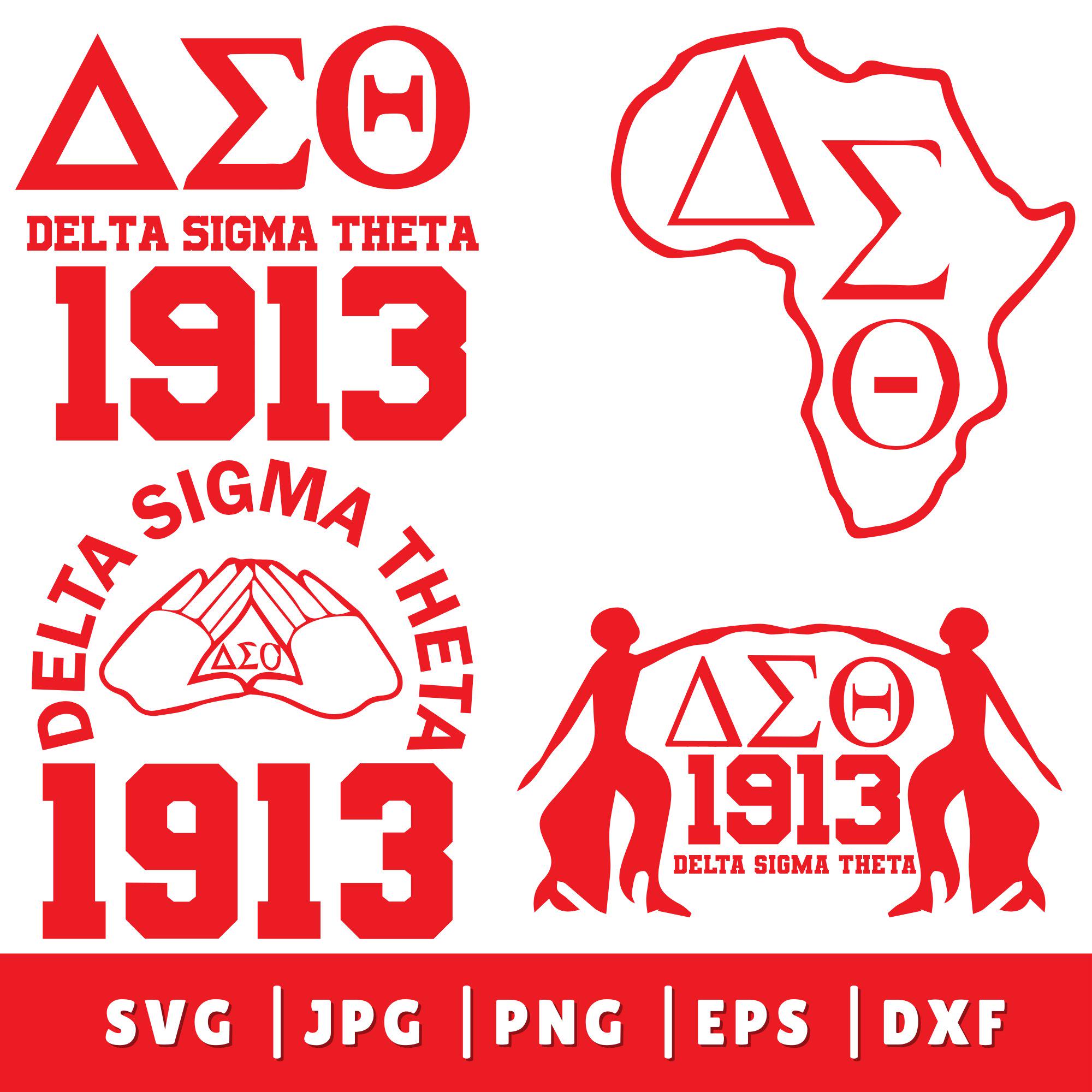 Delta Sigma Theta SVG Bundle: Sorority Greek Letters, Hand Sign ...
