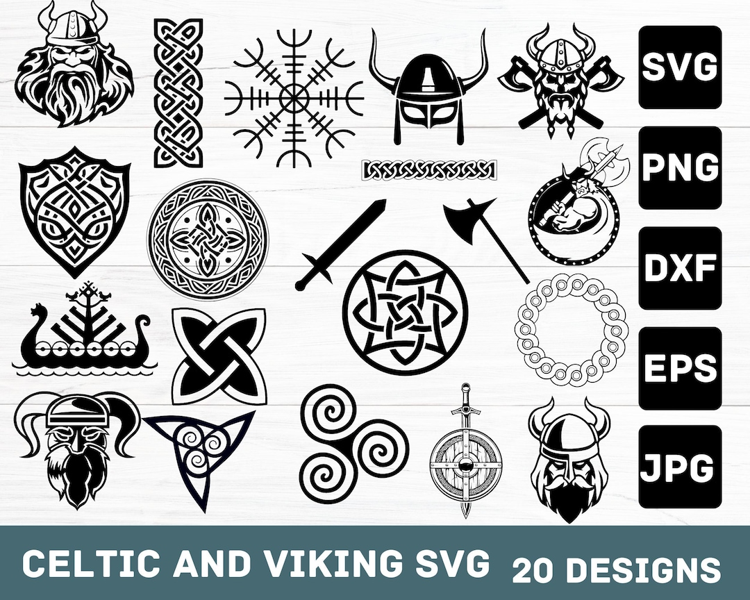 Viking SVG Bundle: Celtic Knot Designs, Norse Mythology (commercial Use ...