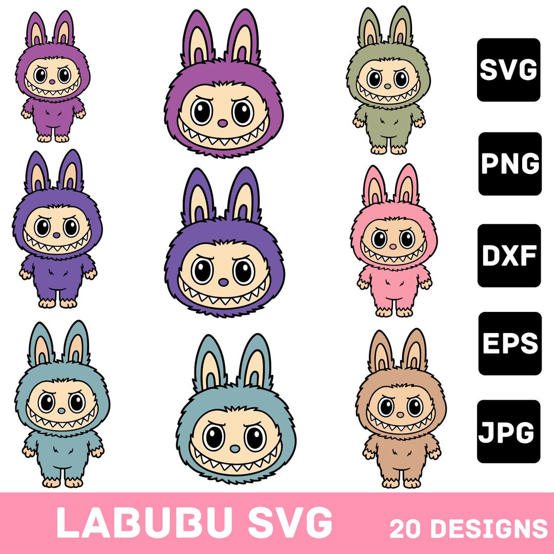 Labubu Designs SVG Bundle, Labubu Clipart, Labubu PNG, Cute Labubu ...