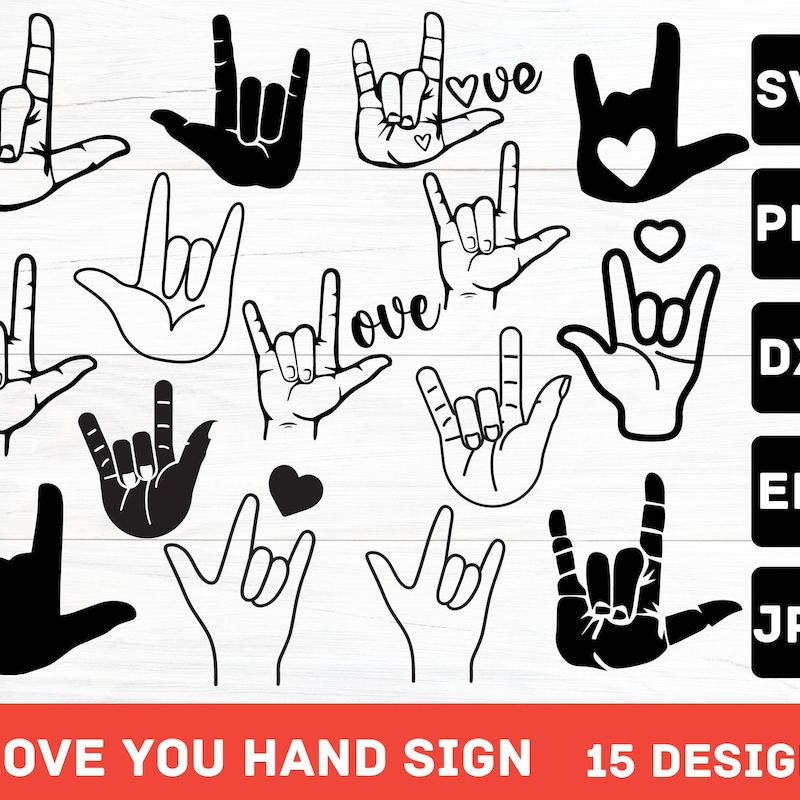 Ily Sign Language Png - Etsy