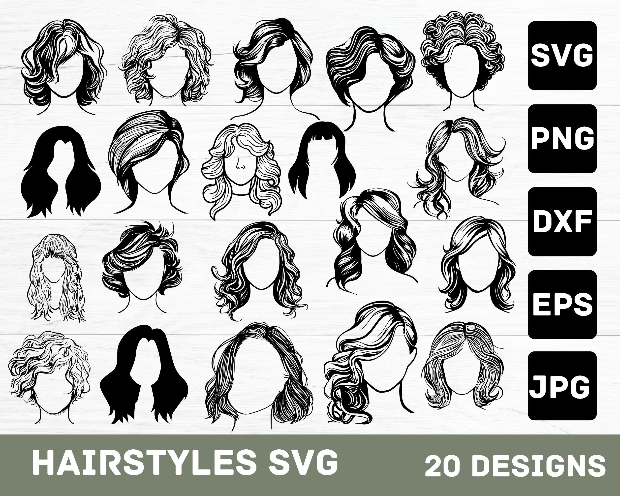 Hairstyle SVG Bundle: Salon & Haircut Designs (digital Download - Etsy