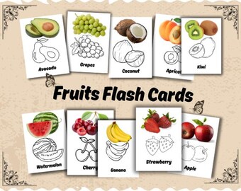 Fruits and Vegetables Cards | Montessori Flashcards | Pre-school Cards ...