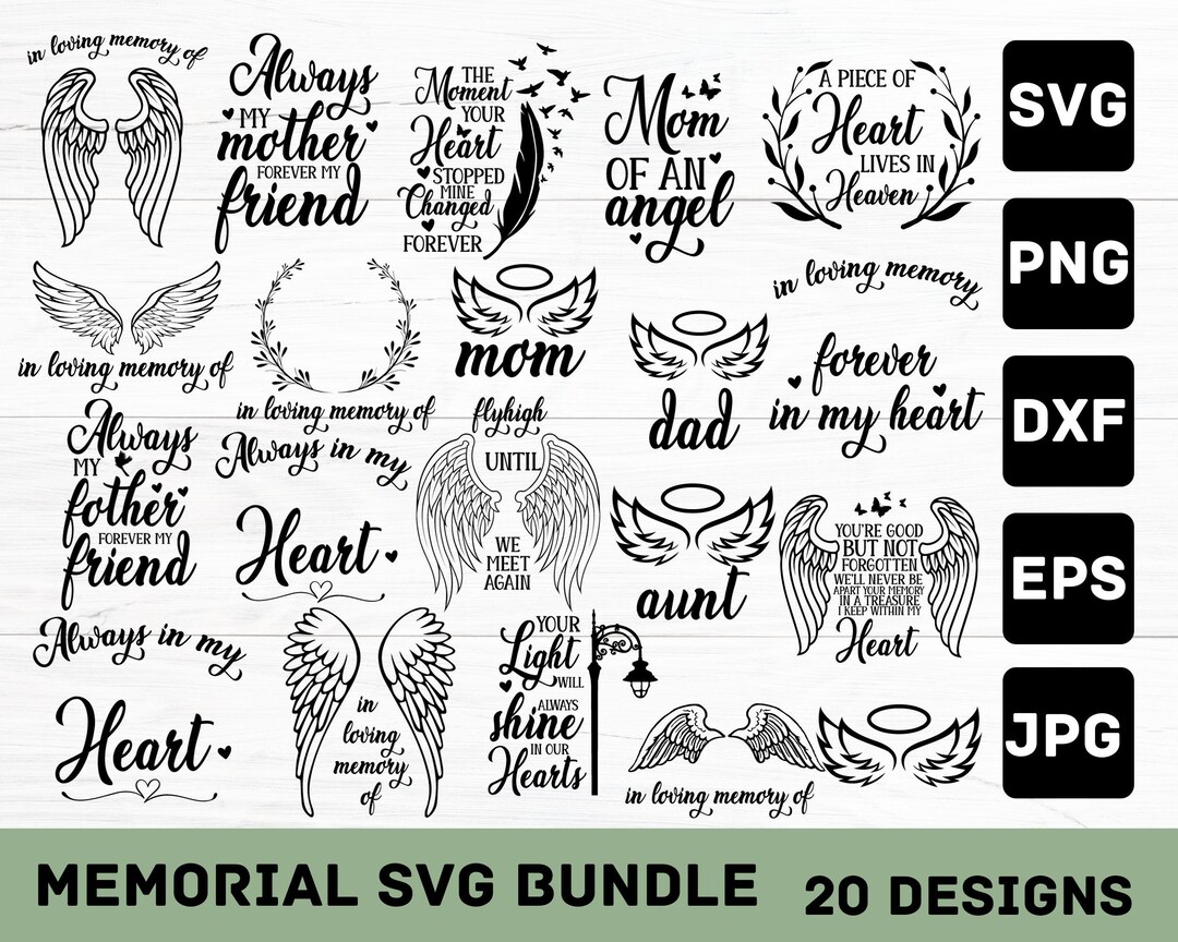 Memorial SVG Bundle: in Loving Memory Designs (digital Download) - Etsy