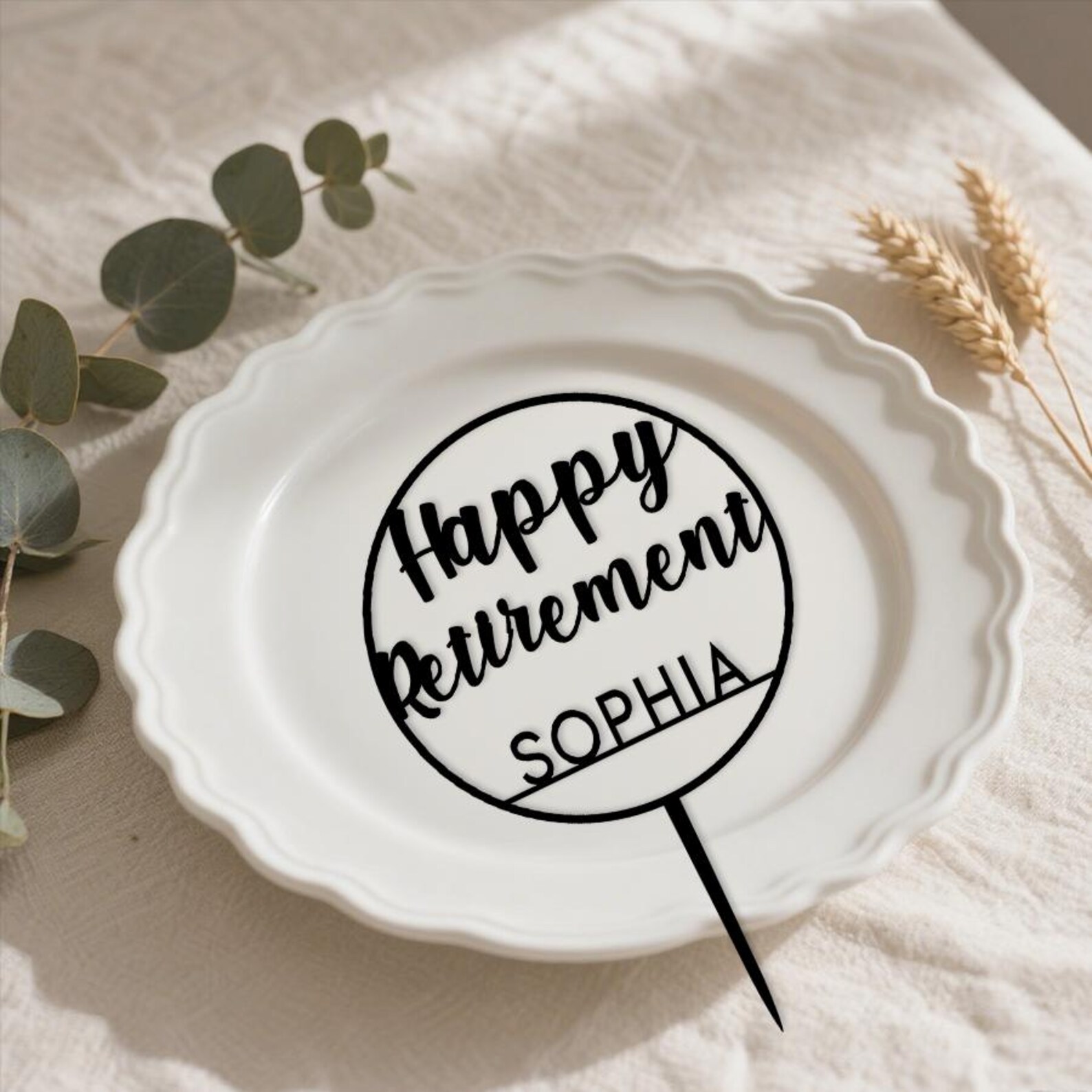 Personalized Retirement Cake Topper: Handcrafted MDF Wood, 6" Wide - Etsy
