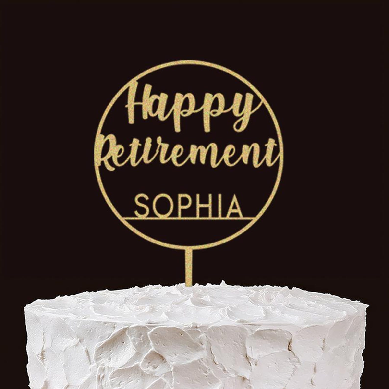 Personalized Retirement Cake Topper: Handcrafted MDF Wood, 6" Wide - Etsy