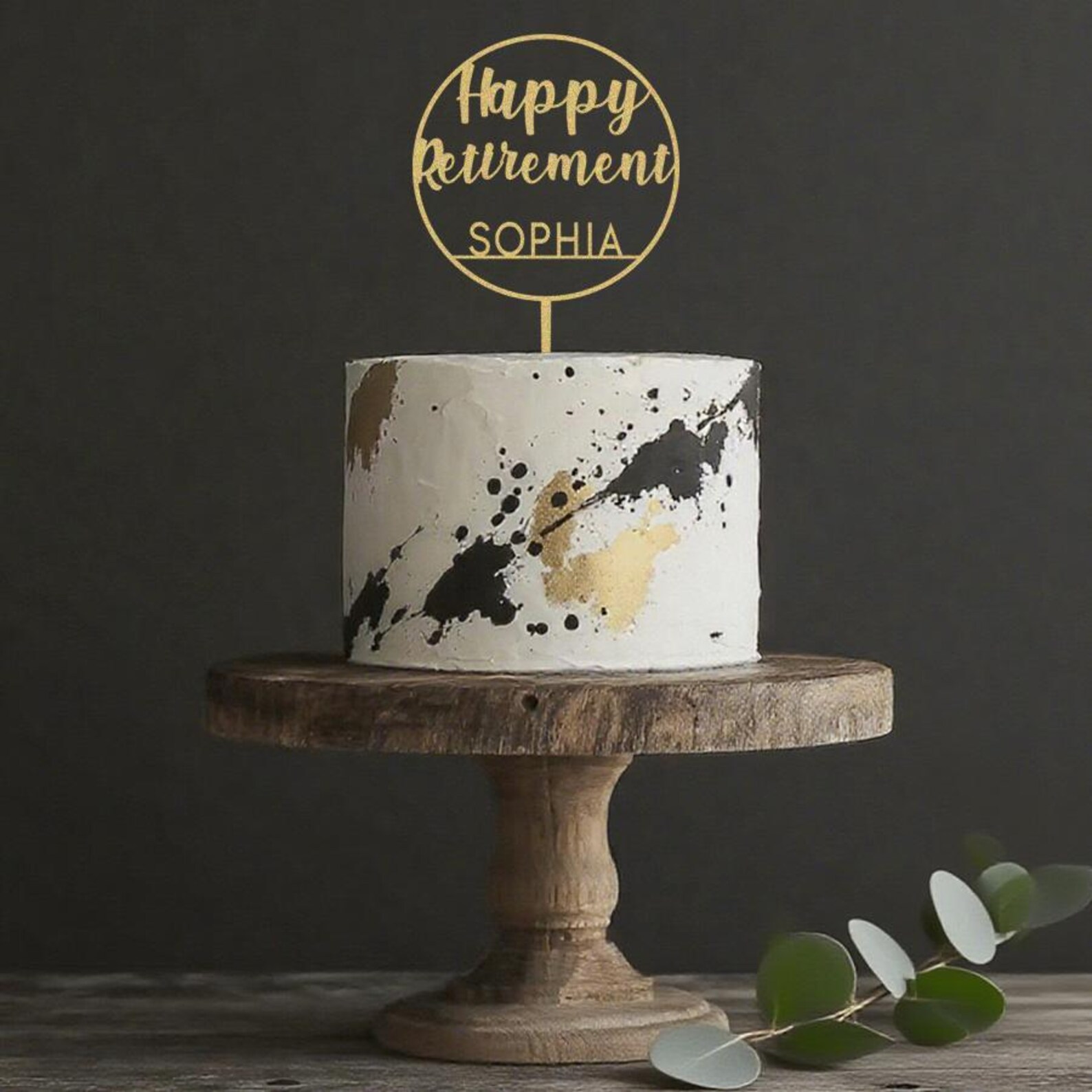Personalized Retirement Cake Topper: Handcrafted MDF Wood, 6" Wide - Etsy