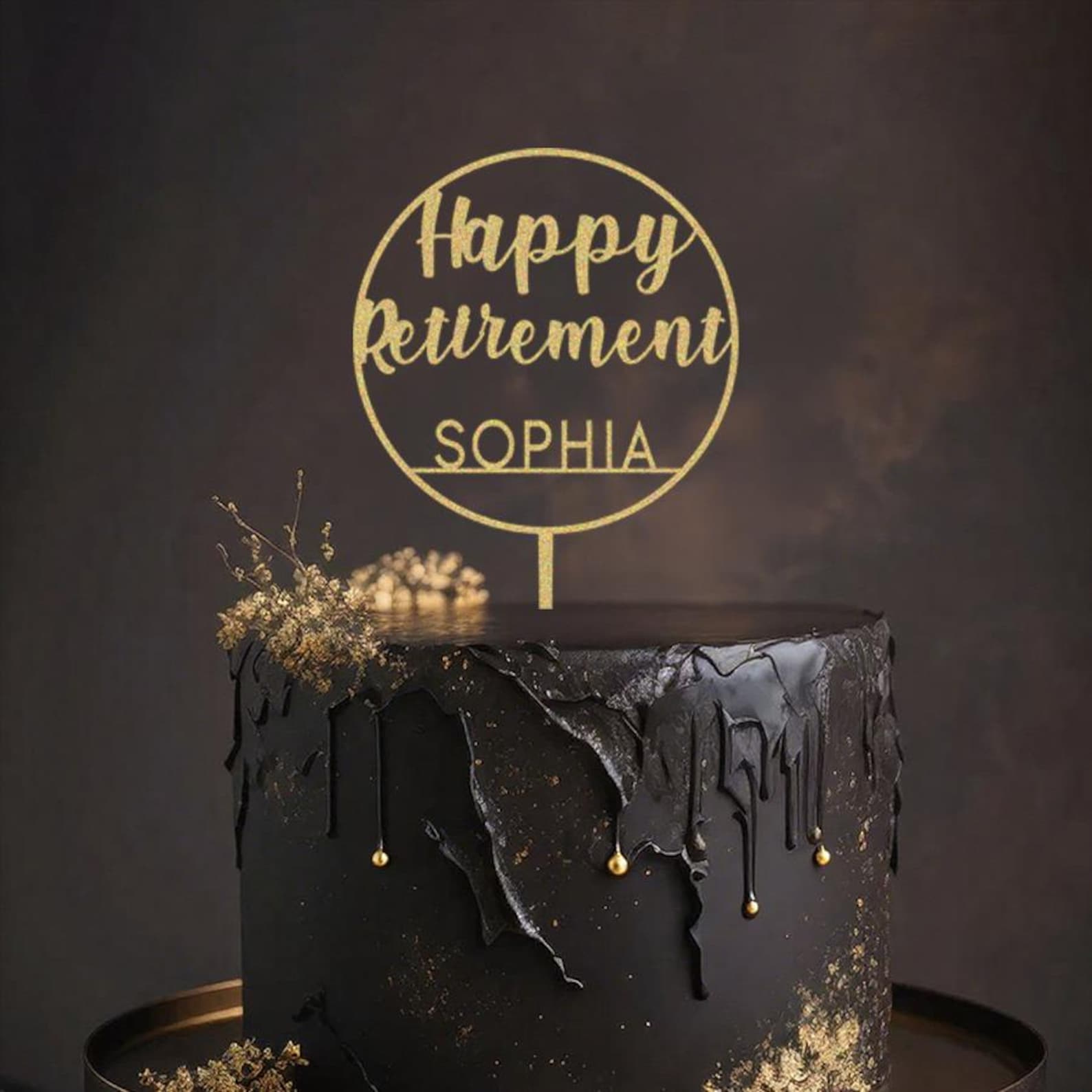 Personalized Retirement Cake Topper: Handcrafted MDF Wood, 6" Wide - Etsy