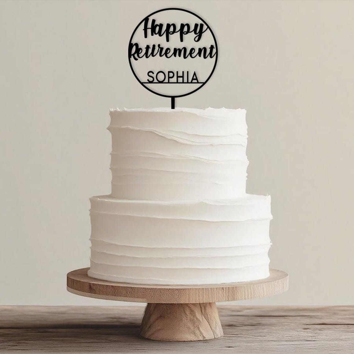 Personalized Retirement Cake Topper: Handcrafted MDF Wood, 6" Wide - Etsy