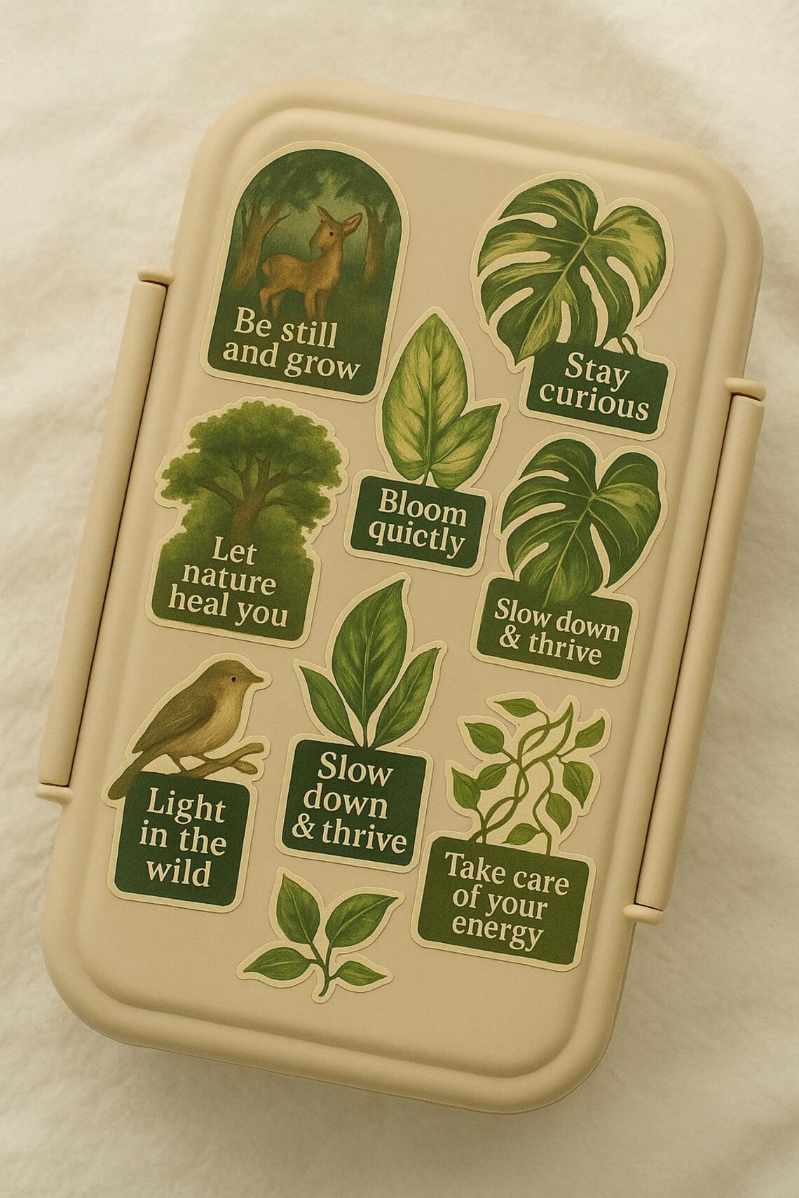 Nature-inspired Motivational Sticker Set | Aesthetic Botanical & Forest ...