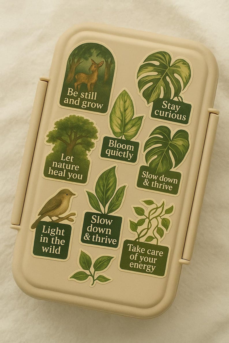 Nature-inspired Motivational Sticker Set | Aesthetic Botanical & Forest ...