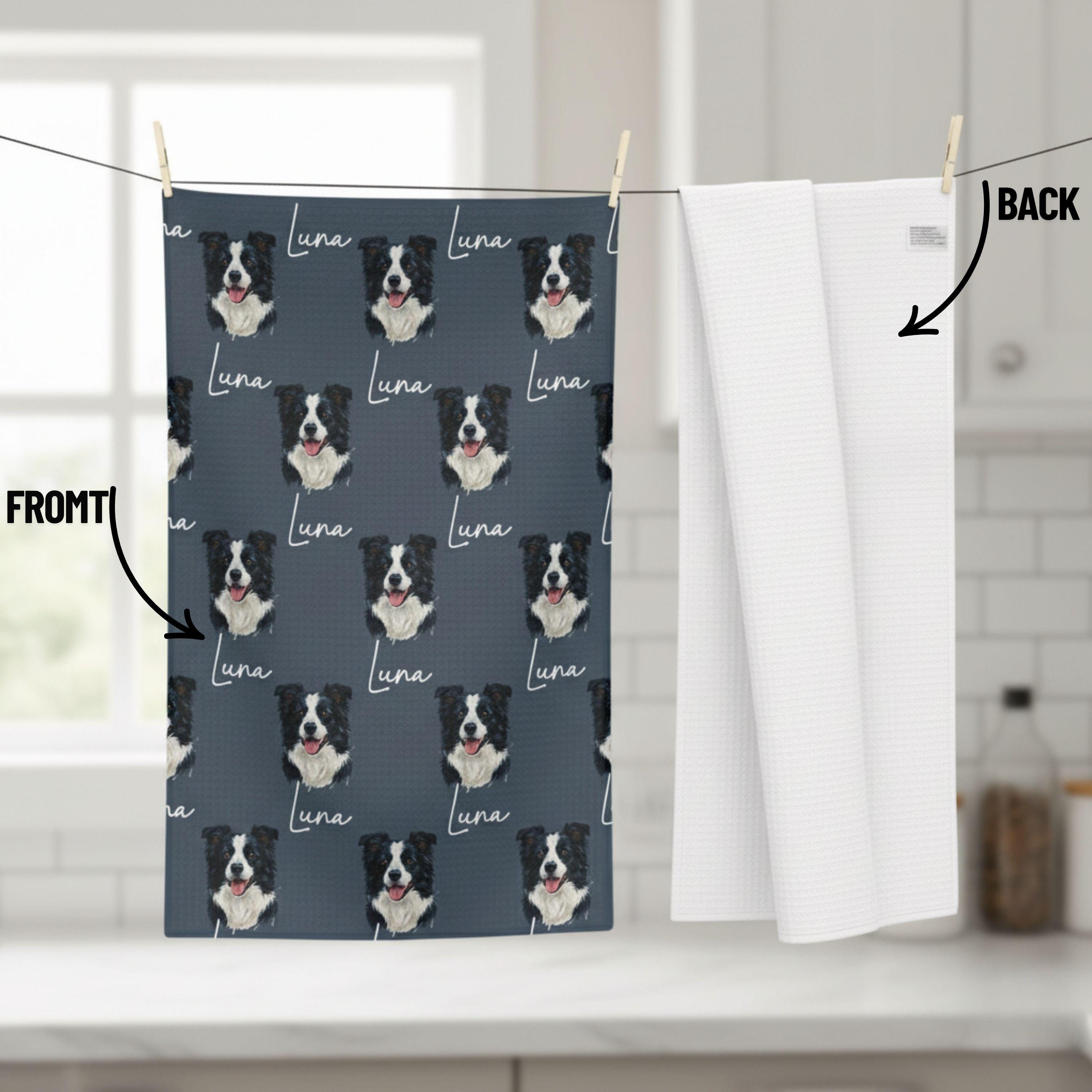 Custom Pet Portrait Kitchen Towel, Personalized Dog Cat Photo - Etsy