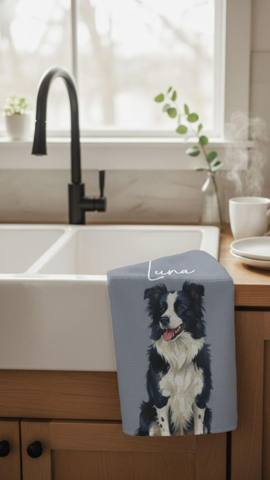 Custom Pet Portrait Kitchen Towel, Personalized Dog Cat Photo Gift - Etsy