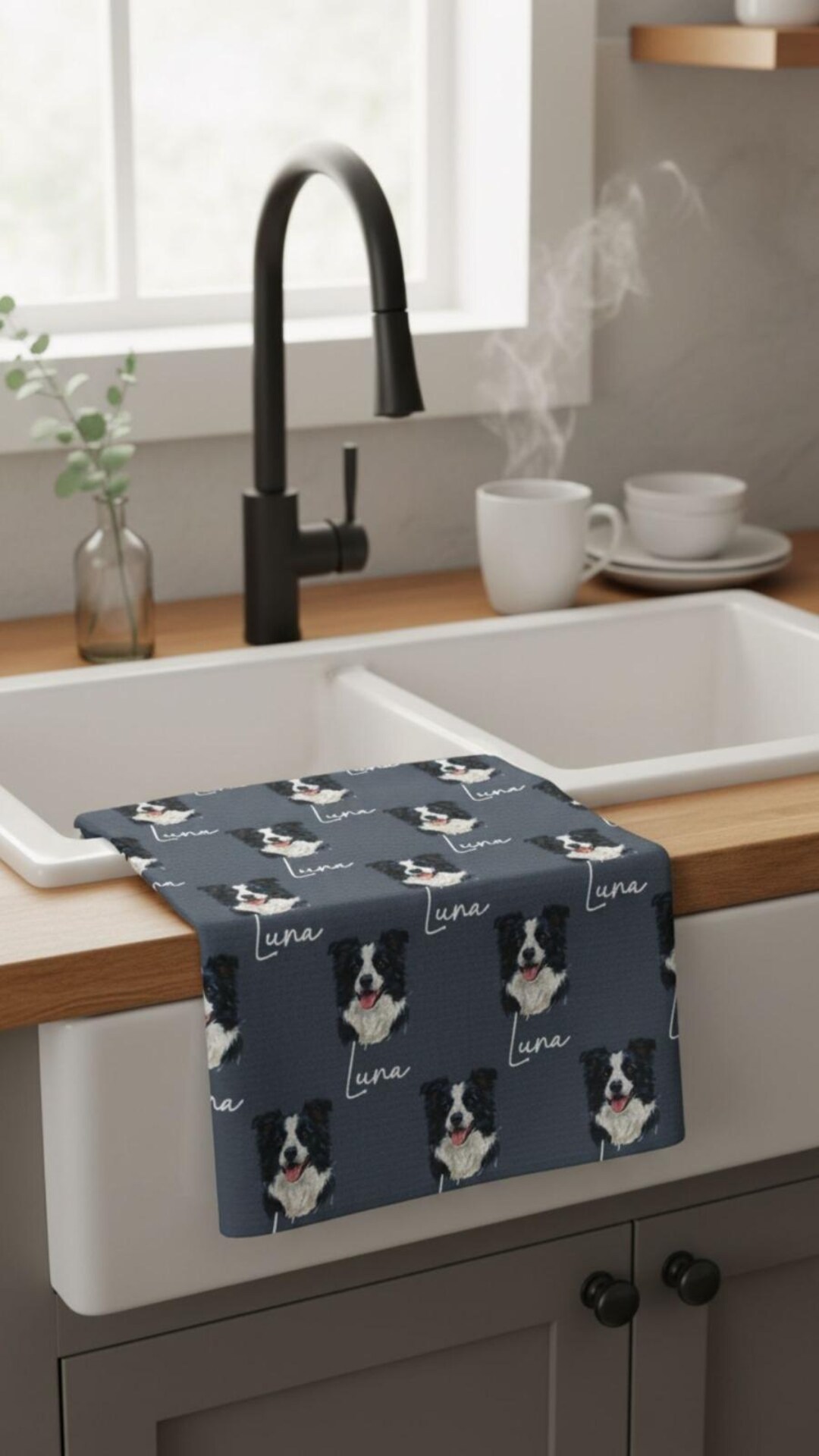 Custom Pet Portrait Kitchen Towel, Personalized Dog Cat Photo - Etsy