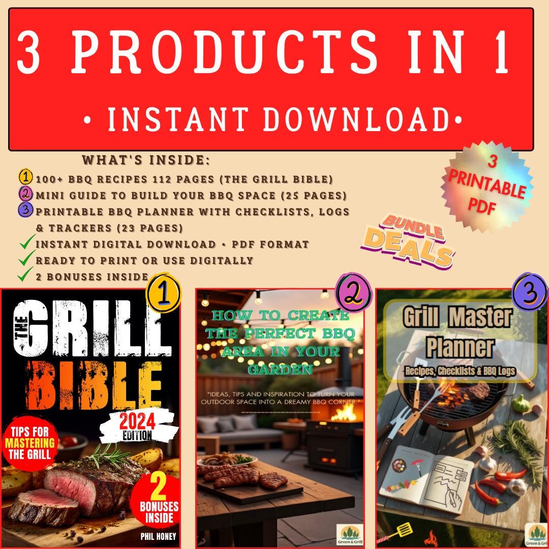 BBQ Bundle | 100+ Recipes, Grill Planner E Outdoor Guide | Digital ...