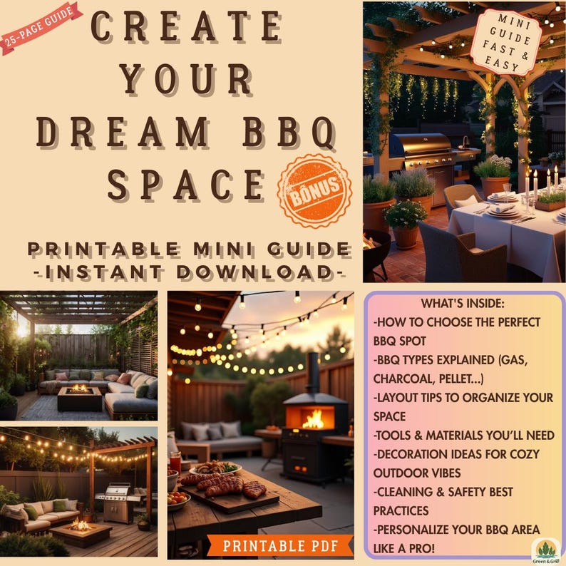 BBQ Setup Guide | Outdoor Kitchen Planning PDF | Backyard Grill Zone ...