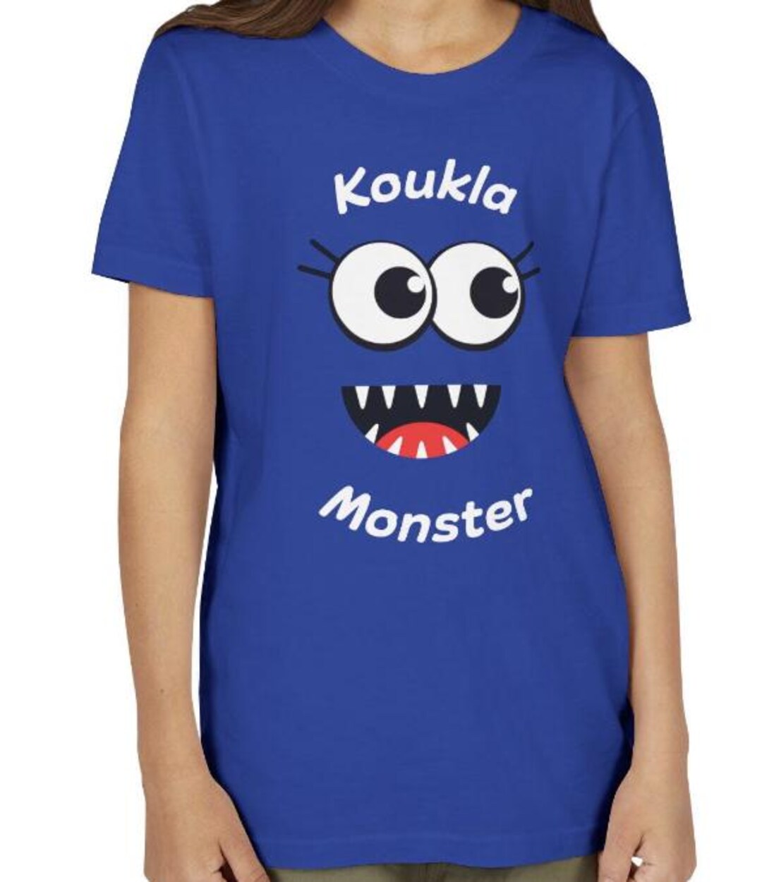 Koukla Monster Blue Purple or Berry Youth Short Sleeve Tee, Greek ...