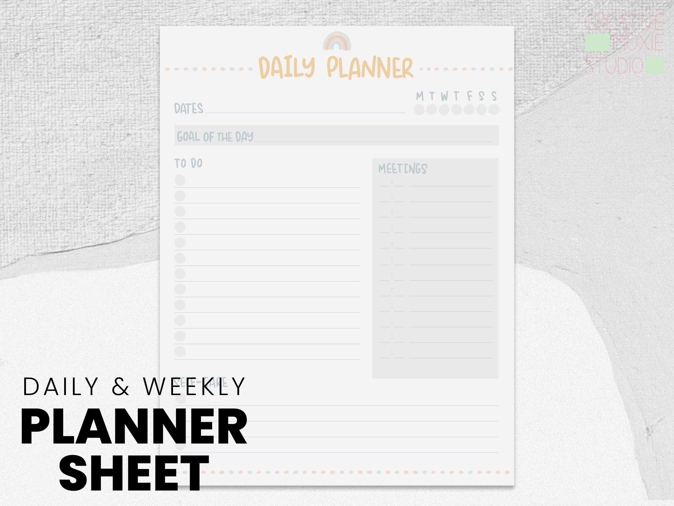 Rainbow Daily and Weekly Planner Sheets Print at Home - Etsy