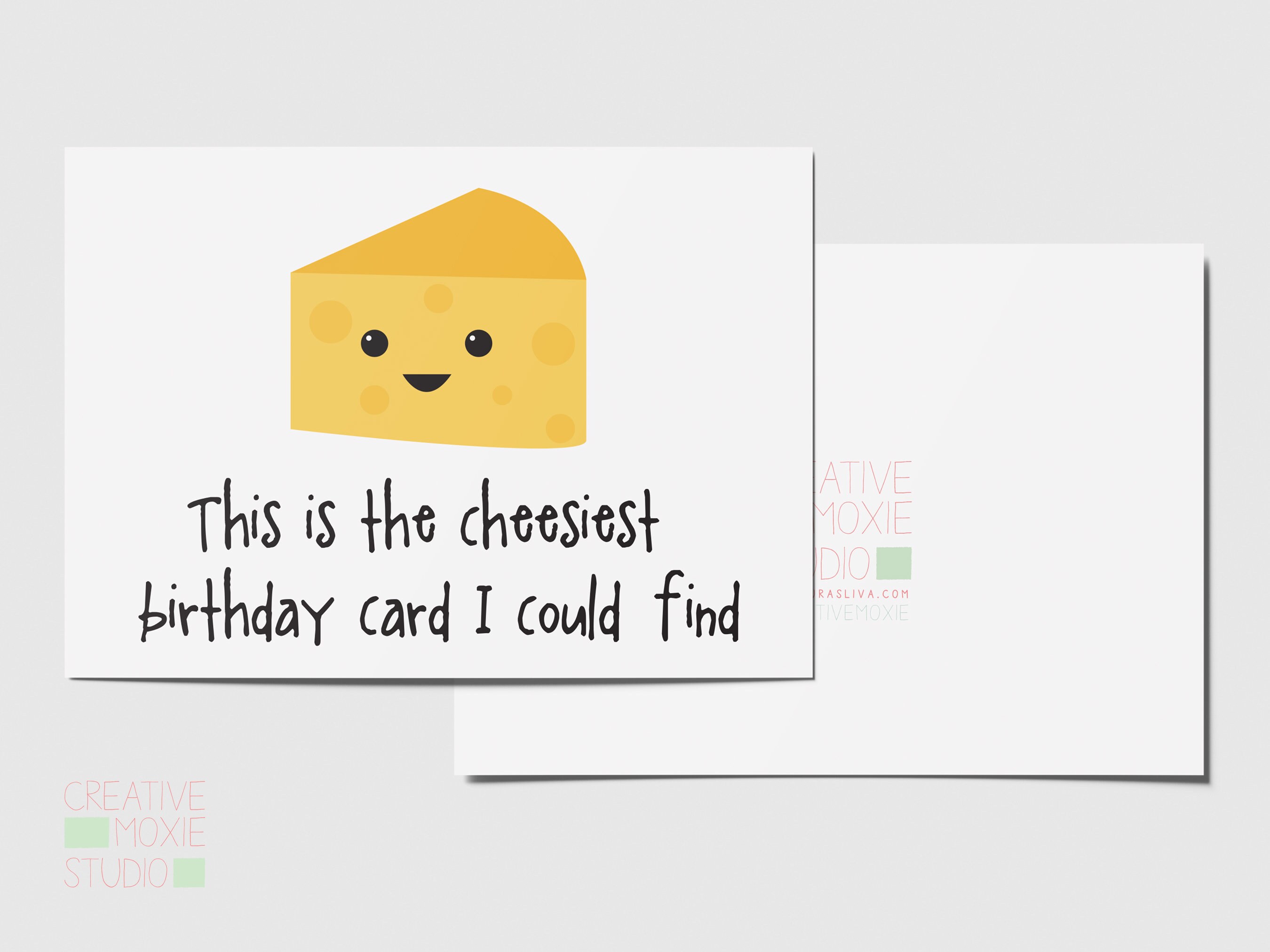 Funny Cheesy Birthday Card - Printable Best Friend Card (PDF) - Etsy