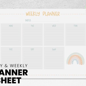 Rainbow Daily and Weekly Planner Sheets - Print at Home Planner Sheets ...