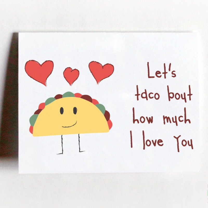 Taco Valentine Card - Etsy