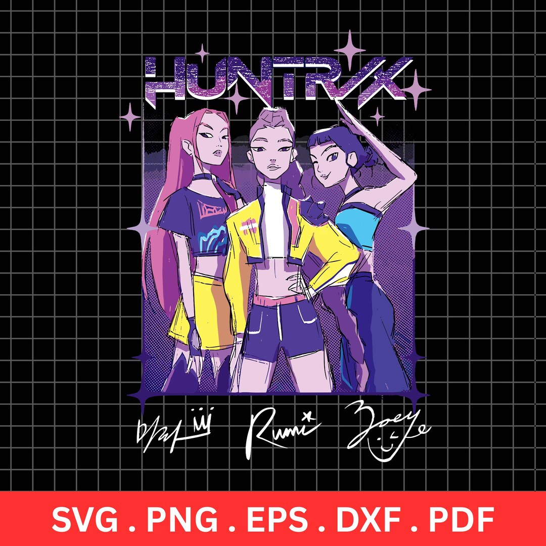 Huntrix Heroic PNG | Kpop Demon Hunters Group Pose PNG | Jinu Manga ...