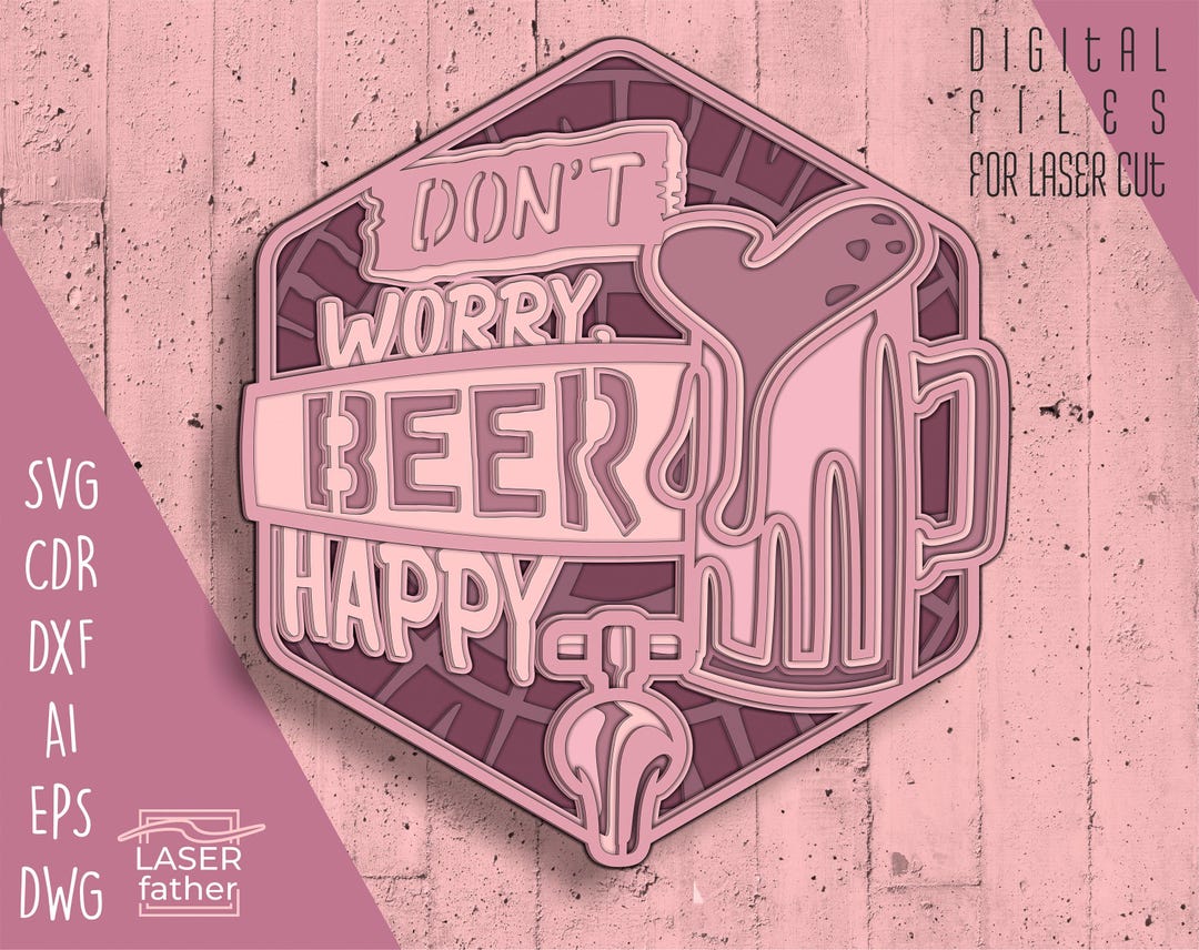 Beer Mug Svg Ai Cdr Dwg Eps Files for Download, Paper Laser Cutting, 3D ...