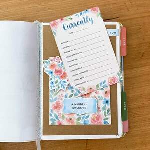 Spring Floral Currently Journaling Card & Pocket Kit, Mindful Journal ...
