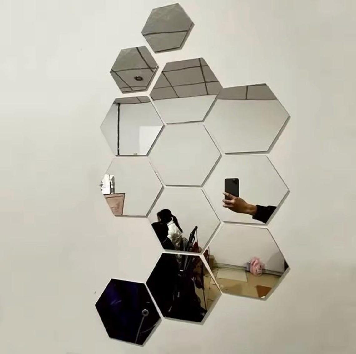 3D Hexagon Mirror Stickers for Wall Decor - DIY Home Decoration for ...