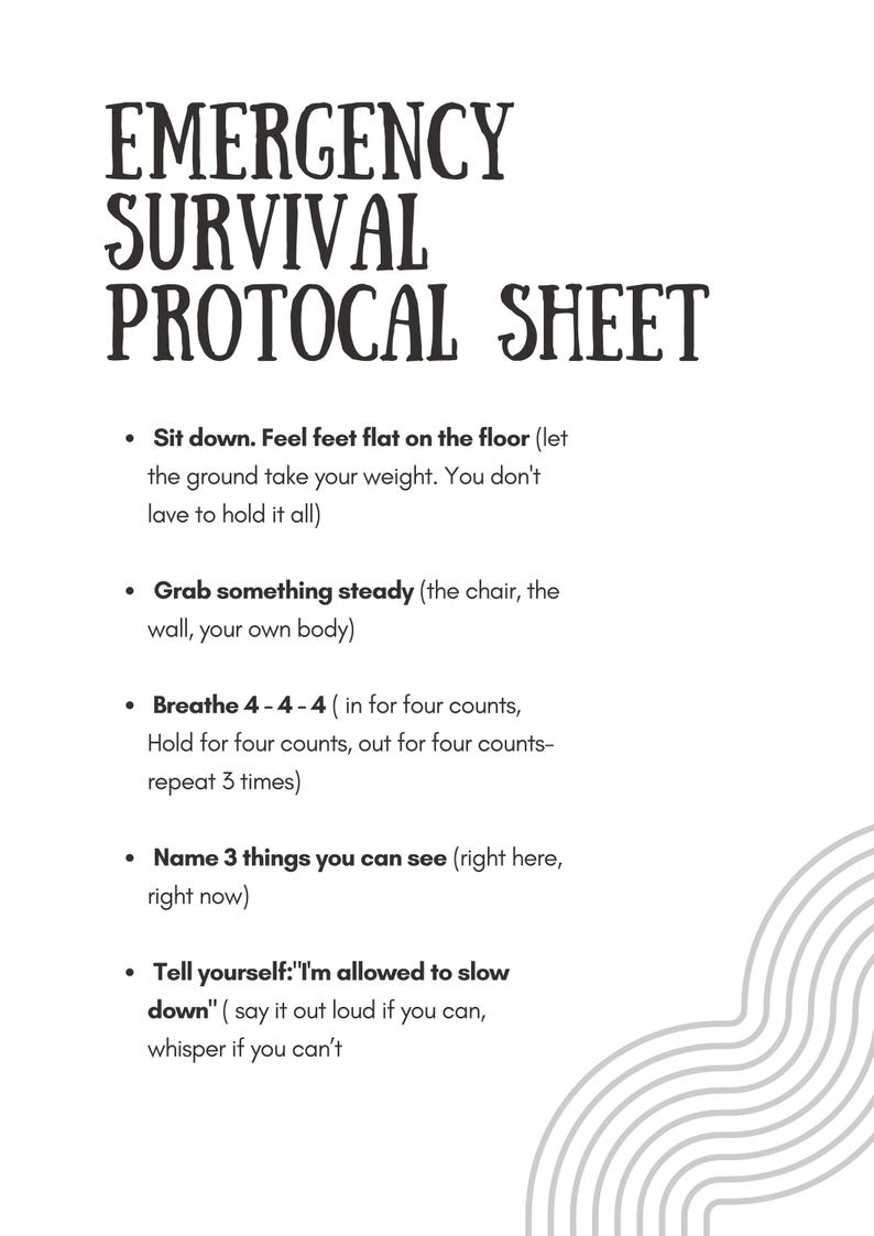 Nervous System Reset Kit | Printable Emergency Protocol + Affirmation ...