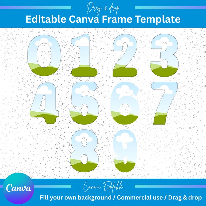 Editable ABC and 123 Alphabet Frames, Canva Drag & Drop Letters and ...