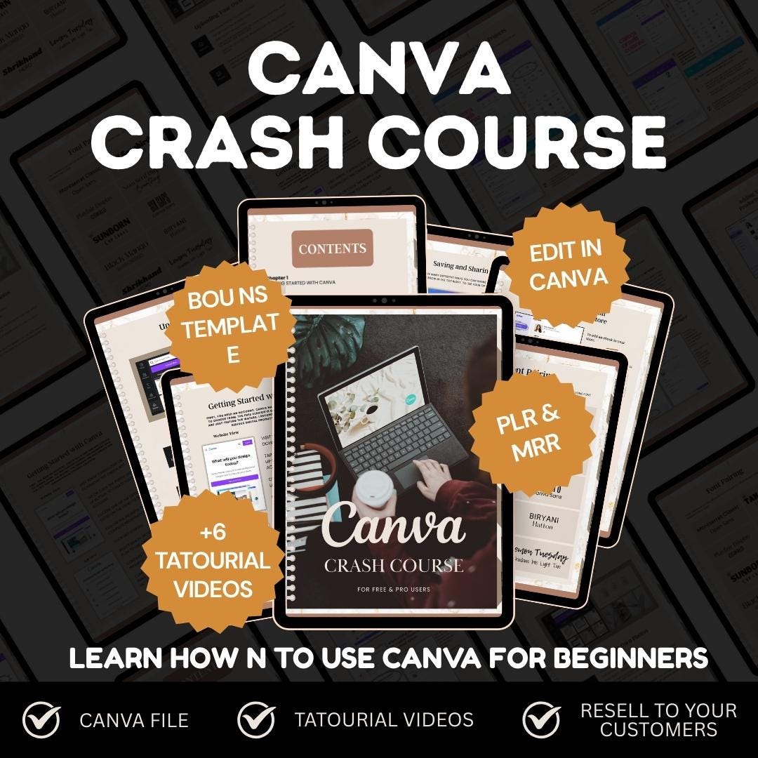 Canva Crash Course: Video Tutorials With MRR/PLR (digital Download) - Etsy