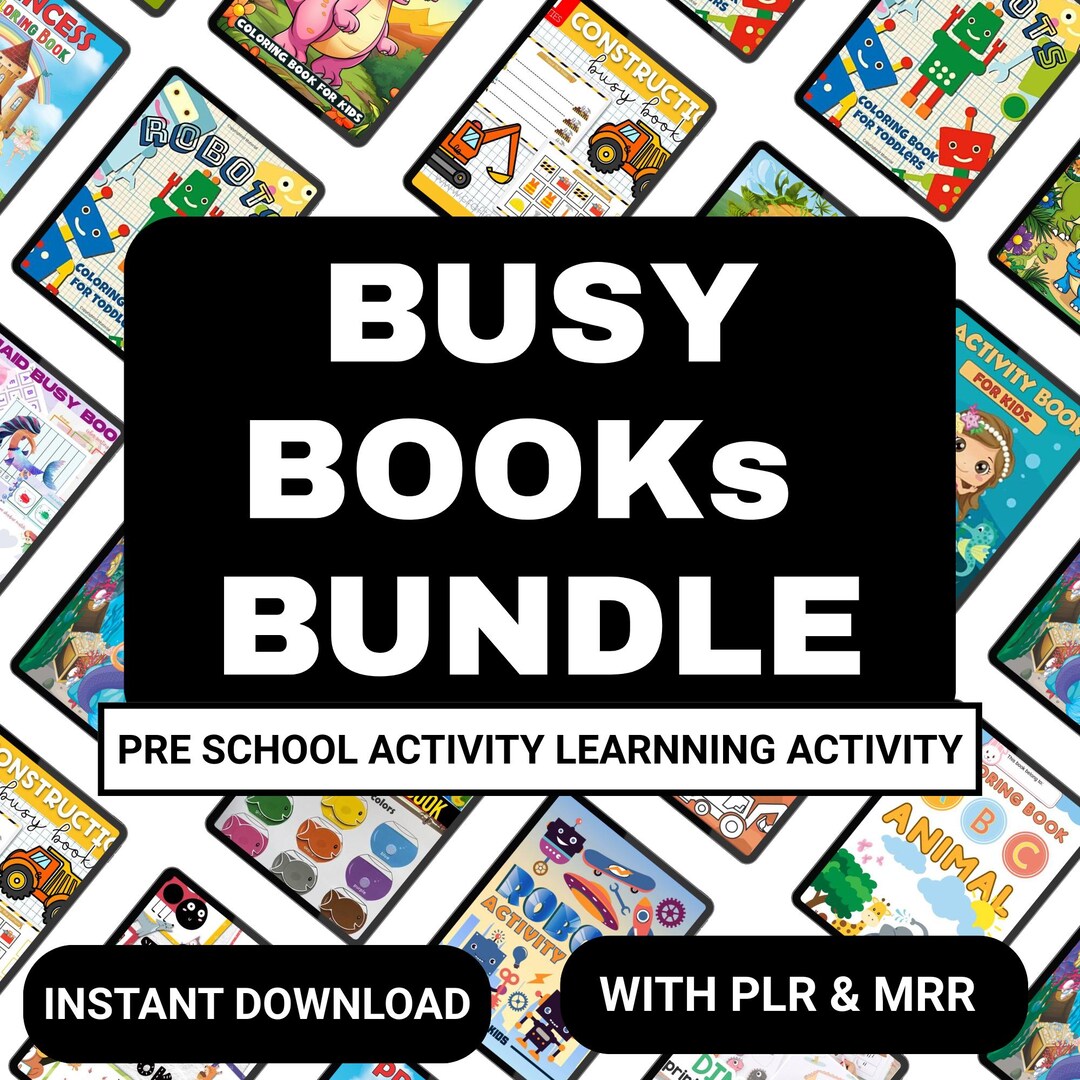 Preschool Activity Book Bundle: Canva Editable, PLR (digital Download ...