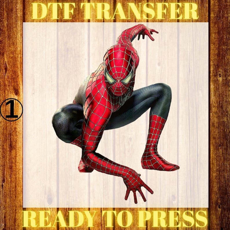 Spider Man DTF Transfer, Vintage Spiderman Ready to Press, Superhero ...