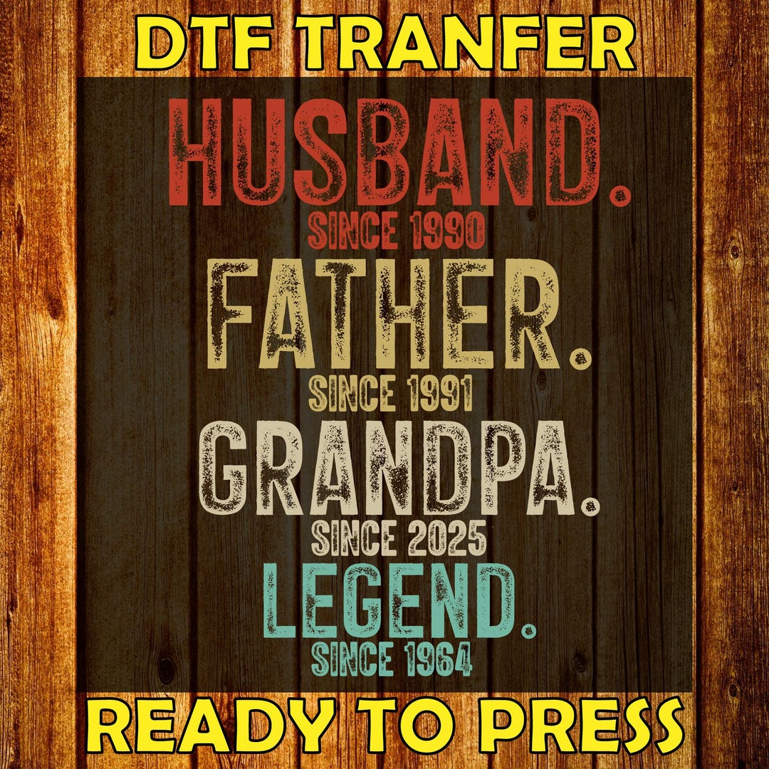 Personalized Dad Grandpa DTF Print, Custom Father's Day DTF Transfer ...