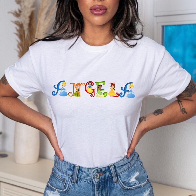 Custom Disney Princess Letter DTF Transfer, Personalized Name Heat ...