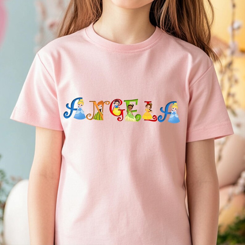 Custom Disney Princess Letter DTF Transfer, Personalized Name Heat ...