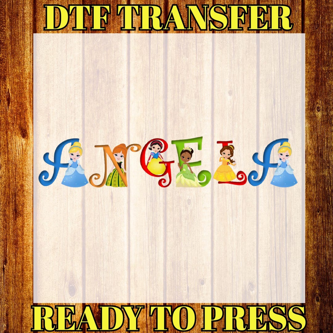 Custom Disney Princess Letter DTF Transfer, Personalized Name Heat ...