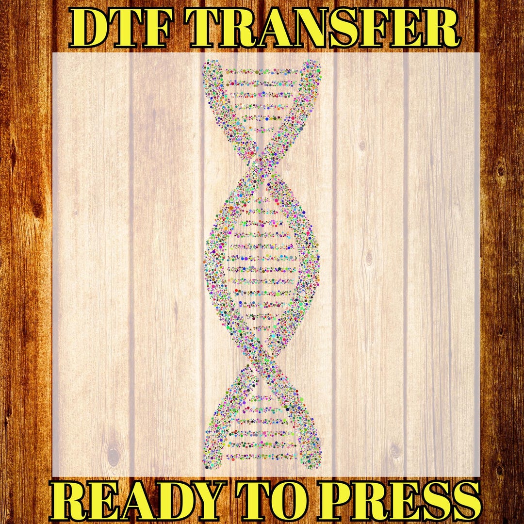 Colorful DNA Helix DTF Transfer, Science Teacher Ready to Press ...