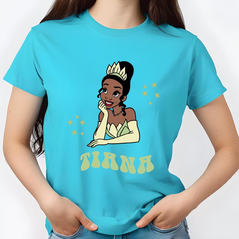 Tiana Princess DTF Transfer, Custom Name Disney Trip Heat Press ...