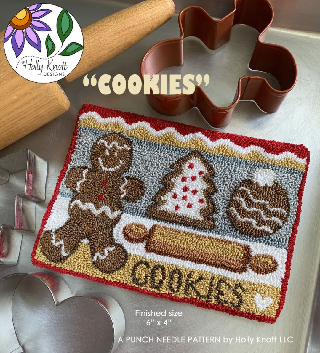 COOKIES - Punch Needle Pattern - Gingerbread Man, Cookie Shapes ...