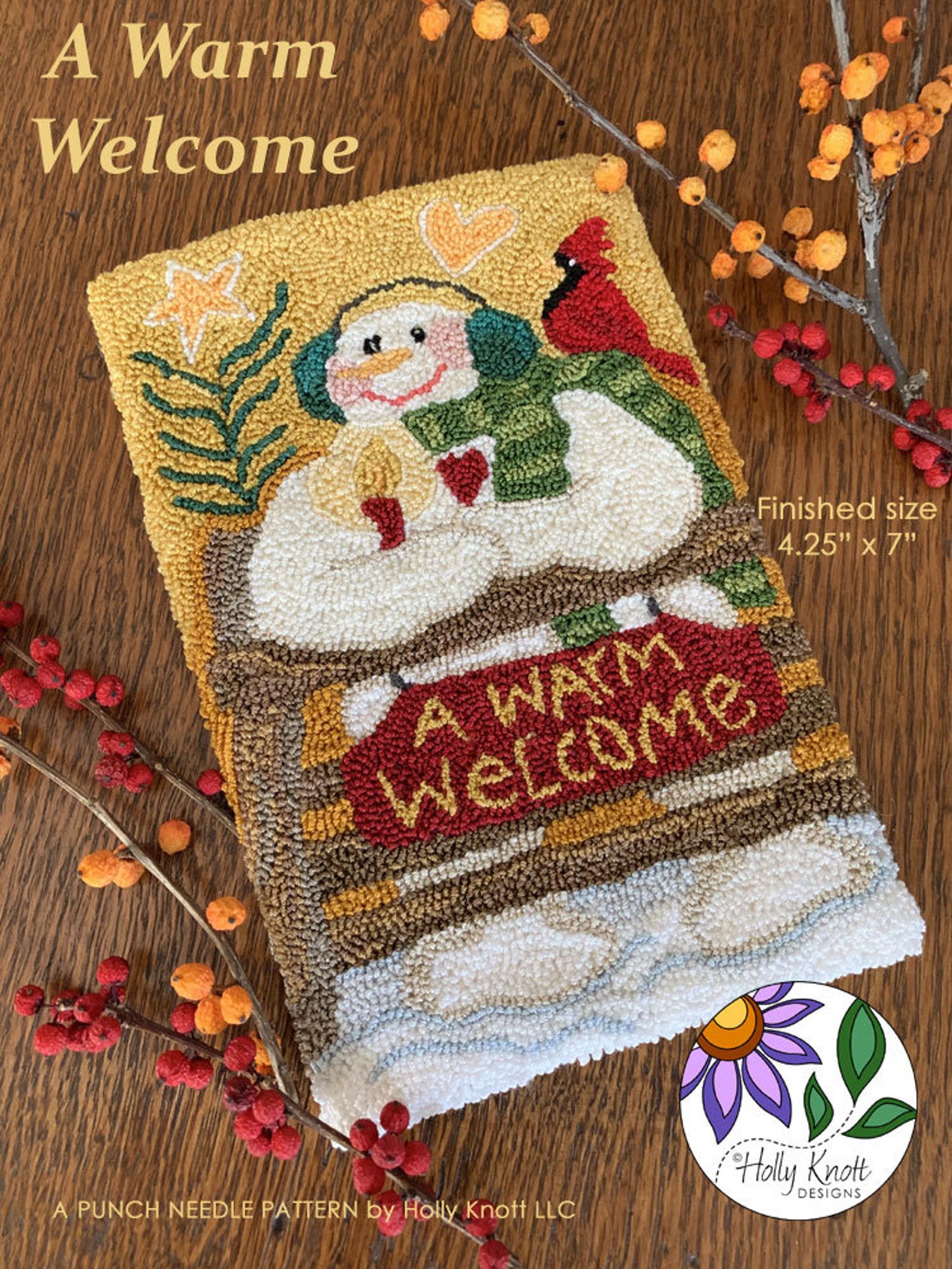 A Warm Welcome - Punch Needle PDF Embroidery Pattern of Snowman and ...